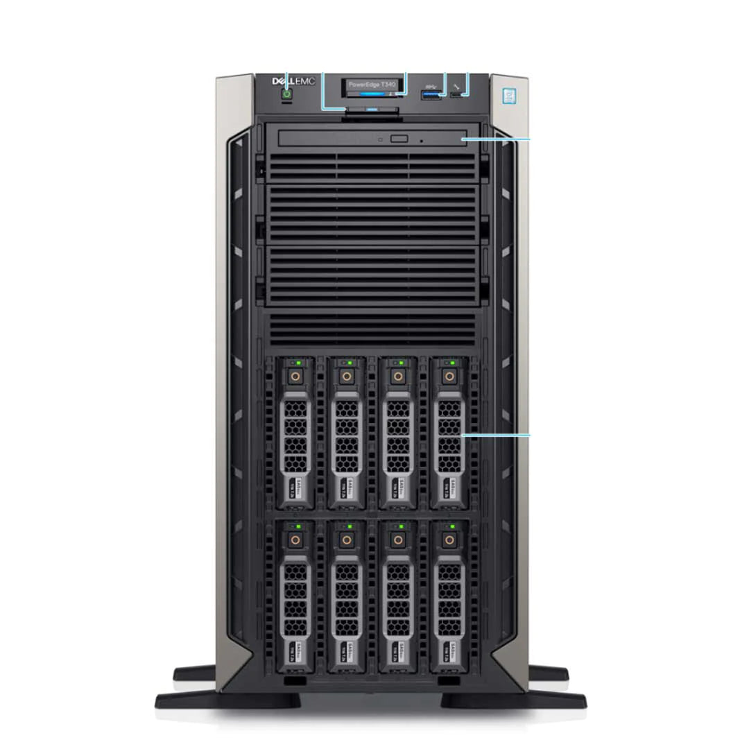 Dell PowerEdge T340 Server: 1 x Xeon E-2246G 3.6Ghz 6C, 64GB Memory, 2 ...