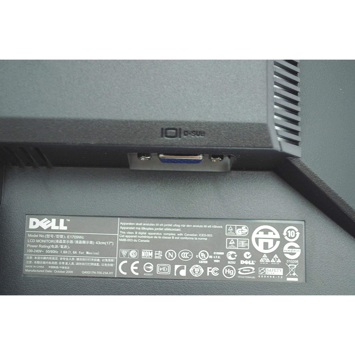 Dell E1709WC Black 17" HD Widescreen 1440 x 900 Refurbished Display Mo ...